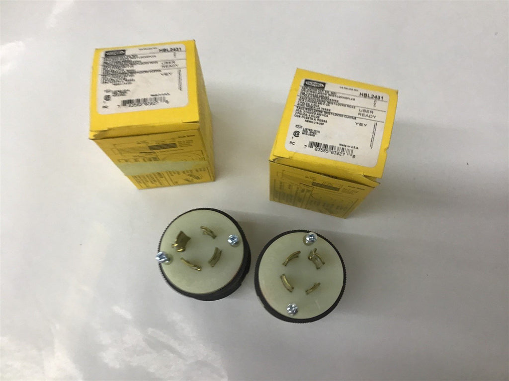 Hubbell HBL2431 Twist-Lock Plug 3 Pole 20 A 3 PH 4 Wire Grounding Lot ...