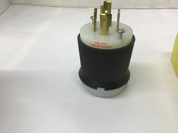 Hubbell HBL2431 Twist Lock Plug 20 A 3 PH 3 Pole 4 Wire Grounding – BME ...