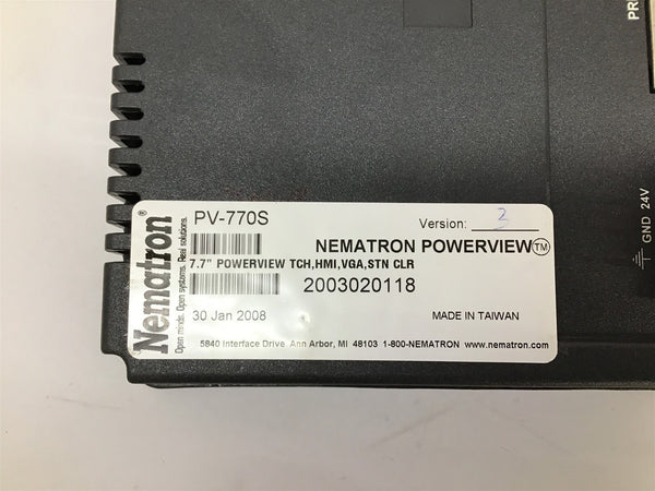 Nematron Powerview PV-770S – BME Bearings and Surplus