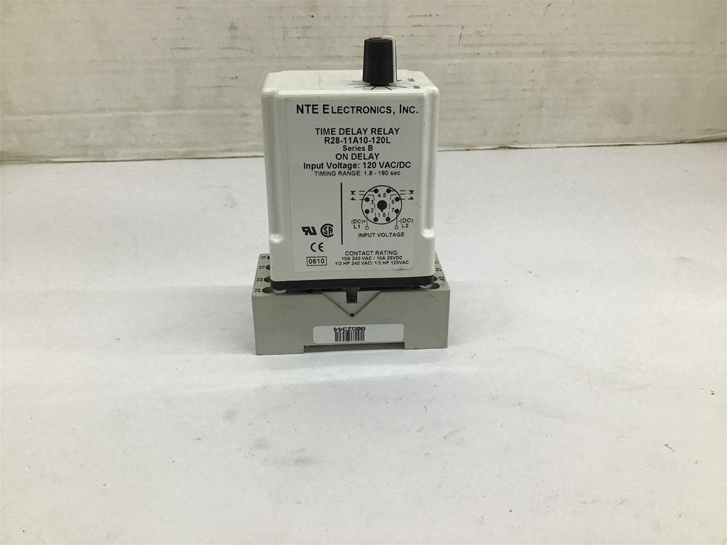 NTE Electronics Inc R28-11A10-120L Time Delay Relay W/ Allen Bradley 7 – BME Bearings and Surplus