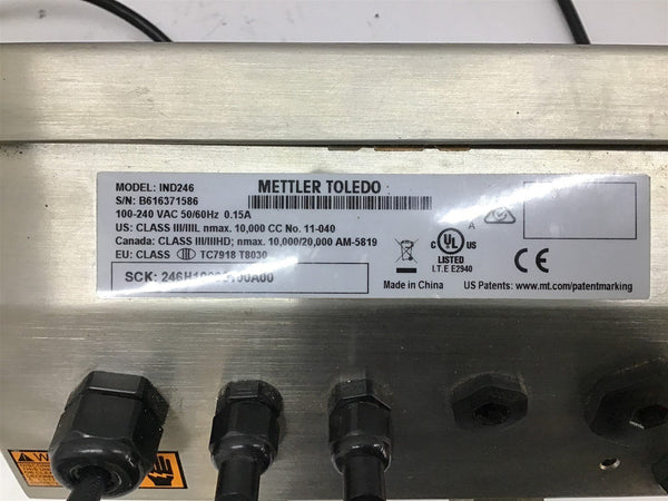 Mettler Toledo IND246 Weighing Terminal – BME Bearings and Surplus