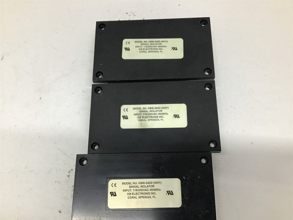 KB Electronics KBSI-240D 9431 Signal Isolator 115/230 VAC 50/60 Hz Lot ...