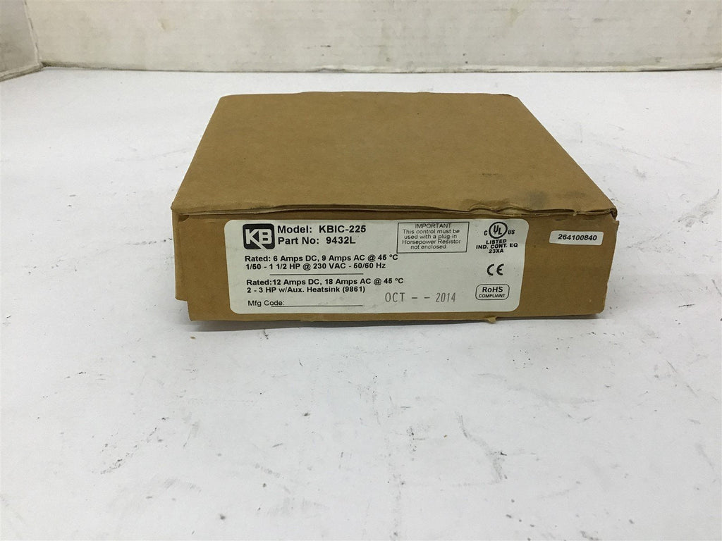 KB KBIC-225 DC Motor Speed Control 180 Vdc Output – BME Bearings and Surplus