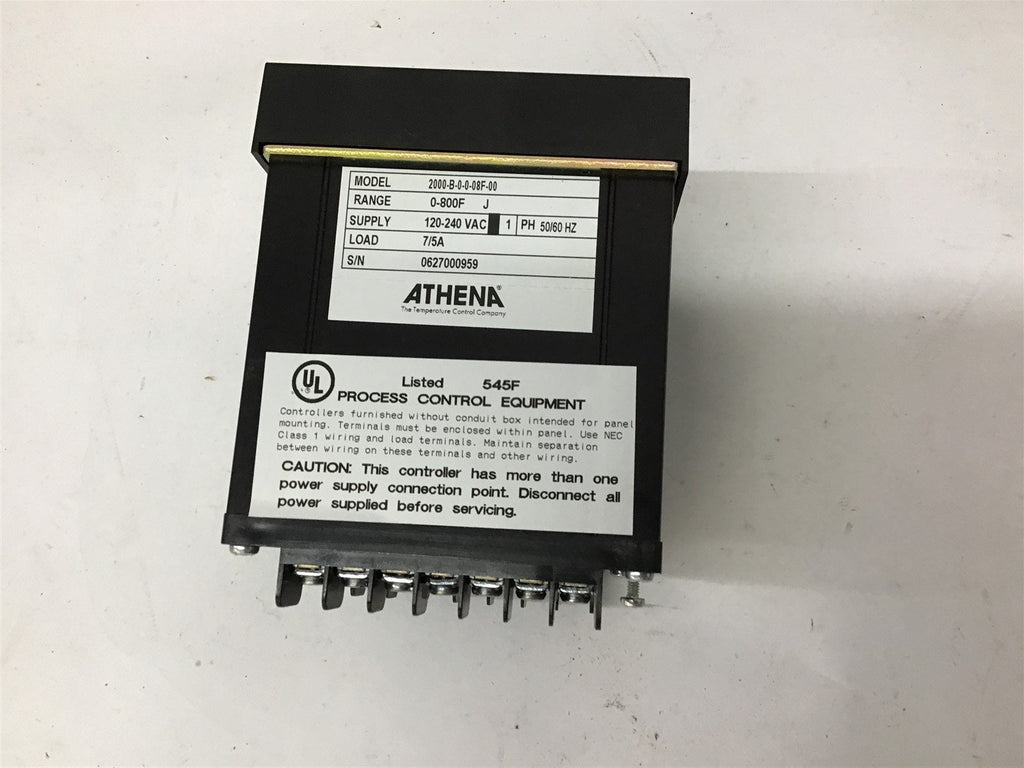 Athena 2000-B-0-0-08F-00 Temperature controller 0-800F 120-240 Vac Sin ...