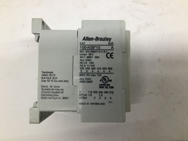 Allen-Bradley 100-K09 10 Ser. A Contactor – BME Bearings and Surplus