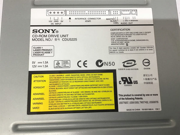 Sony CDU5225-B2 CD-Rom Drive Unit – BME Bearings and Surplus