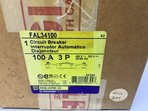 Square D FAL34100 Circuit Breaker 100A 3P – BME Bearings and Surplus