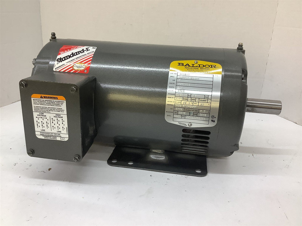 Baldor M3161T AC Motor 3 Hp 230/460 V 1800 Rpm 4P 145T 3 Ph 60 Hz OPSB ...