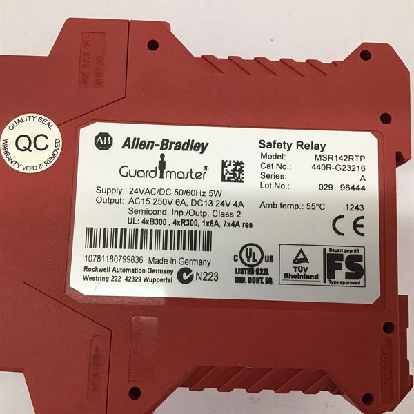 Allen-Bradley MSR142RTP Ser. A Safety Relay – BME Bearings and Surplus