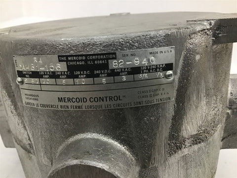 Mercoid Control DAH 31-156 Pressure Switch – BME Bearings and Surplus