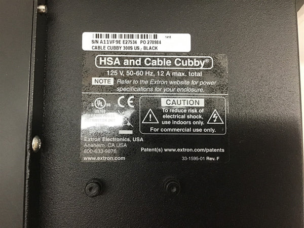 Extron HSA And Cable Cubby 60-526-01 125V 50/60HZ 12A – BME Bearings ...