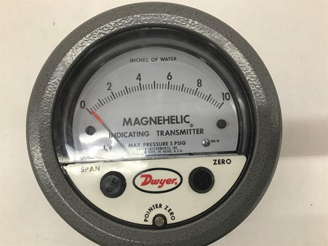 Dwyer Magnehelic Indicating Transmitter Max Pressure 5 PSIG – BME Bearings and Surplus