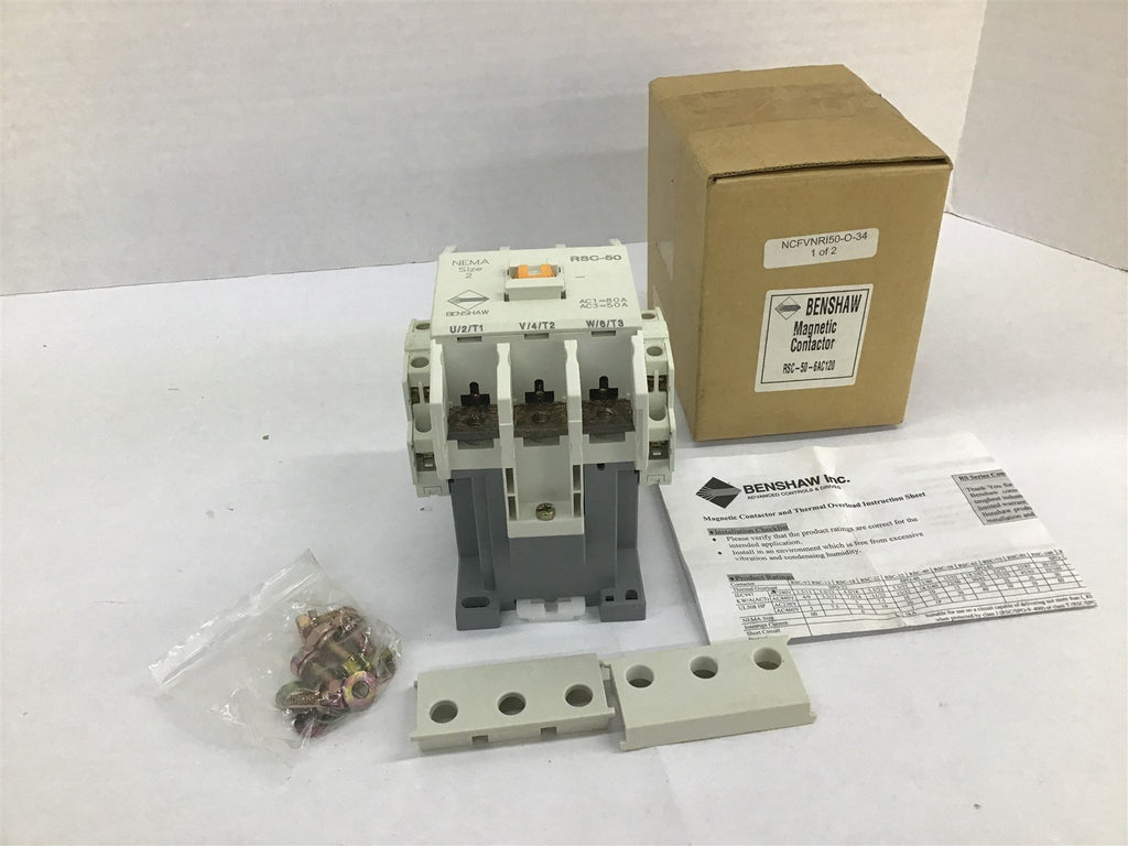BENSHAW RSC-32 Magnetic Contactor 32 Amp 3-Pole 120 Volt Coil – BME Bearings and Surplus