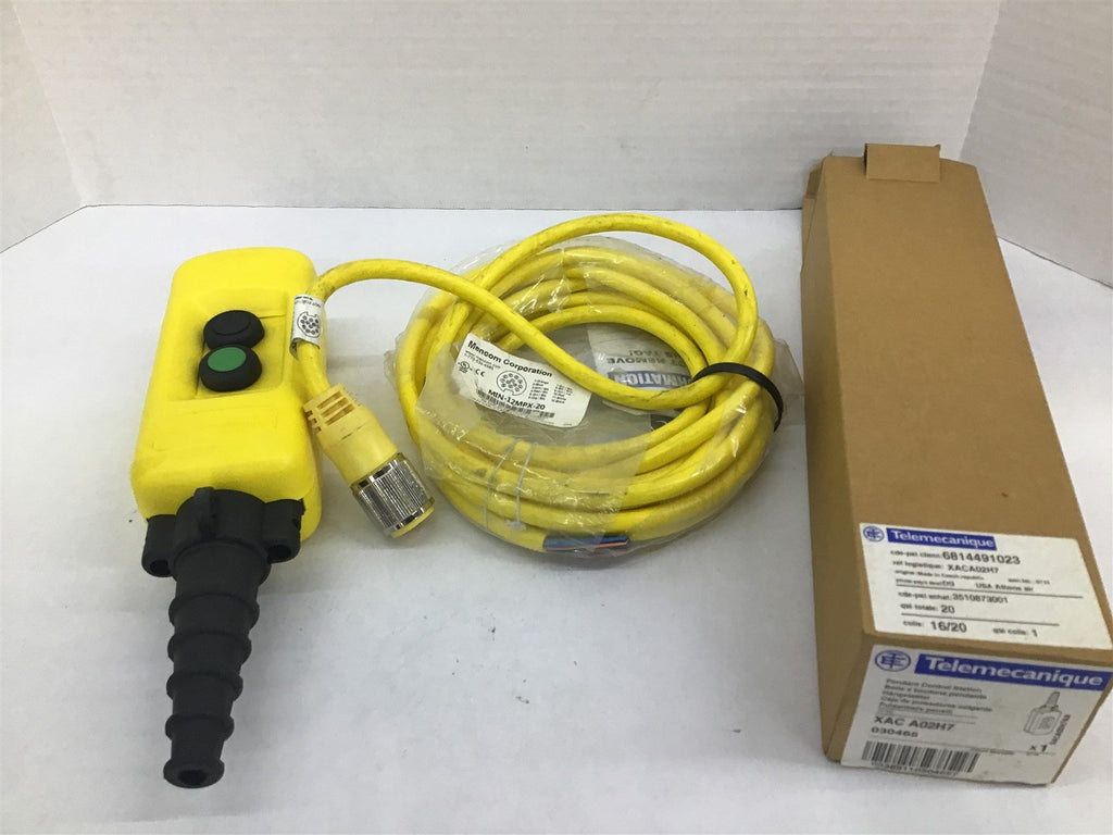 Telemecanique XAC A02H7 Pendant Control Station with Cord – BME Bearings and Surplus