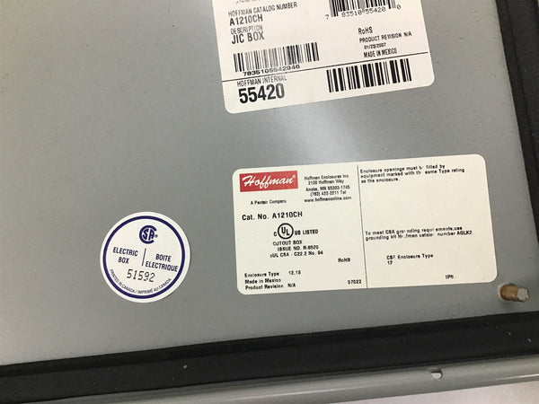 Hoffman A1210CH Enclosure – BME Bearings and Surplus