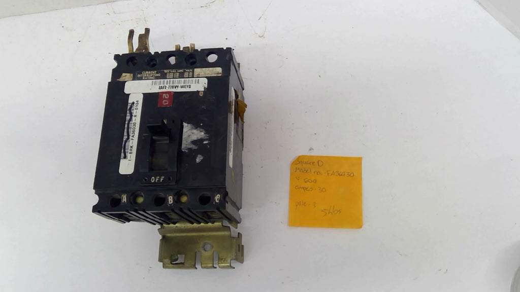Square D FA36030 30A 600V 3P Circuit Breaker – BME Bearings and Surplus