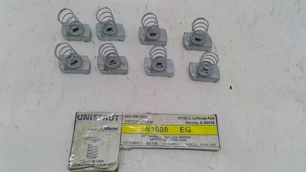 Unistrut N1008 EG 3/8" Channel Nut With Spring Lot of 8 – BME Bearings ...