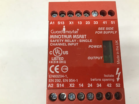 Allen-Bradley Guard Master Minotaur MSR8T Safety Relay-Single Channel ...