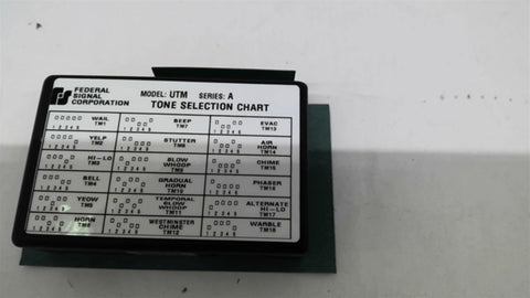 Federal Signal Corporation UTM Ser A Tone Selection Chart – BME ...