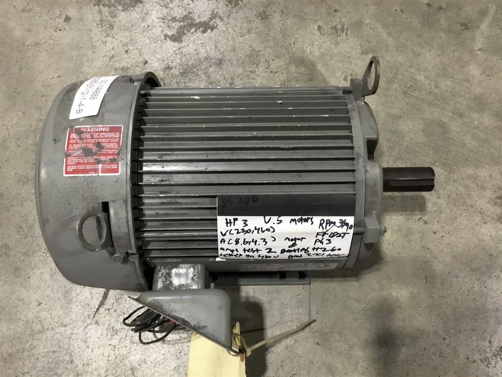 US Electrical Motors 3HP 230/460V 3PH 3600 Rpm 2P 60HZ TEFC AC Motor ...
