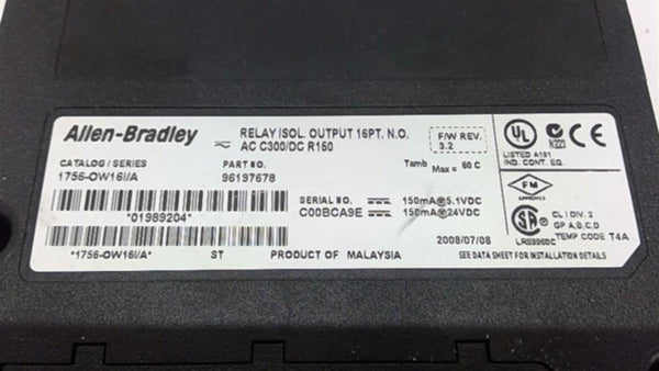 Allen Bradley 1756 OW16IA Relay Isolated Output Module – BME Bearings ...