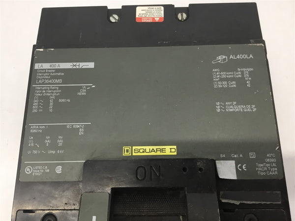 Square D LAP36400MB 3 Pole Circuit Breaker 400A – BME Bearings and Surplus