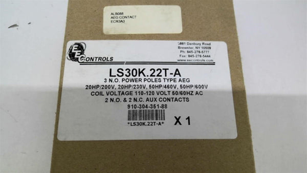 EEControls LS30K.22T-A Contactor 50 Hp 600 Volts 120 V Coil – BME ...