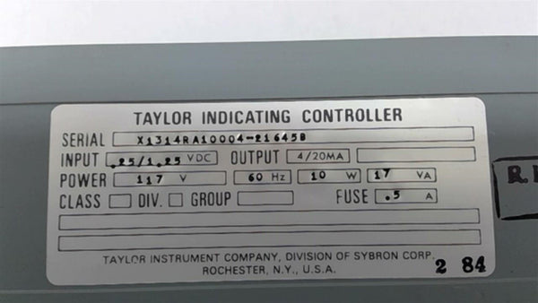 Taylor Instrument X1314RA10004-21645B Indicating Controller – BME ...