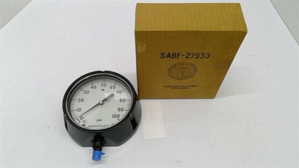 Ashcroft SABF-27933 Pressure Gauge 100 PSI – BME Bearings and Surplus