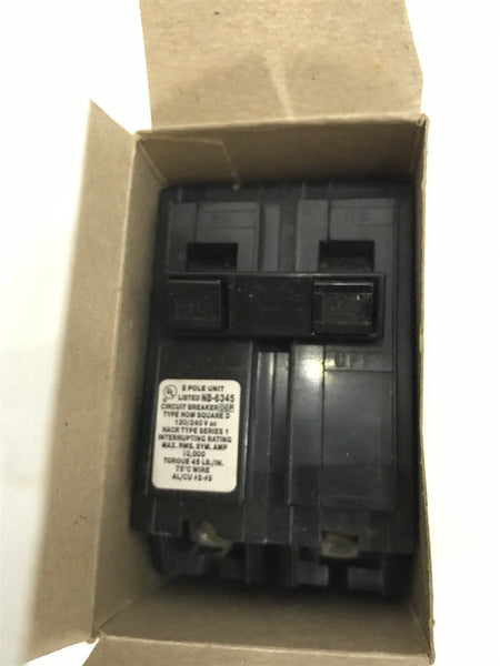 SQUARE D HOMELINE HOM250 CIRCUIT BREAKER 120/240V 50/60HZ 50 AMP 2 POL ...