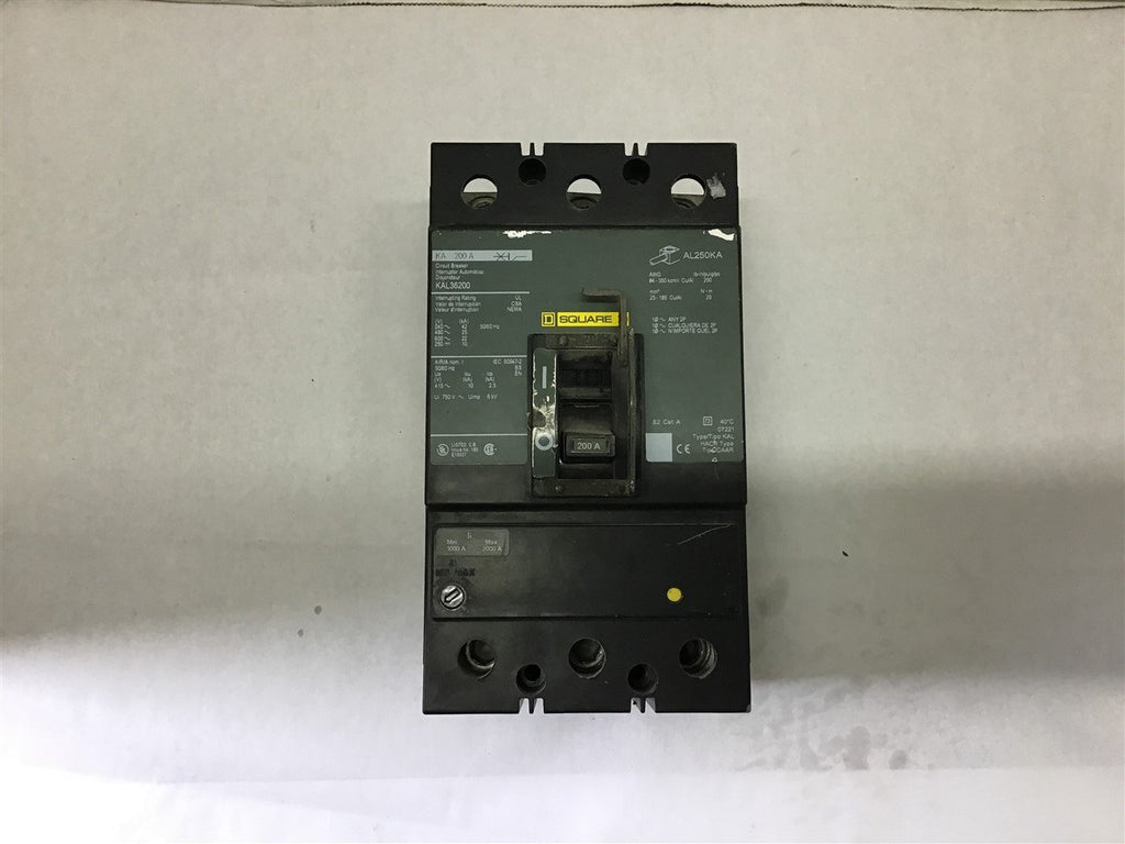 Square D KAL36200 200 Amp Circuit Breaker 600 Volts 3 Pole – BME ...