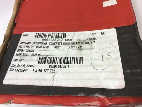 HILTI KB3 5/8X7 BOX OF 15 ANCHOR EXPANDING CONCRETE KWIK BOLT – BME ...